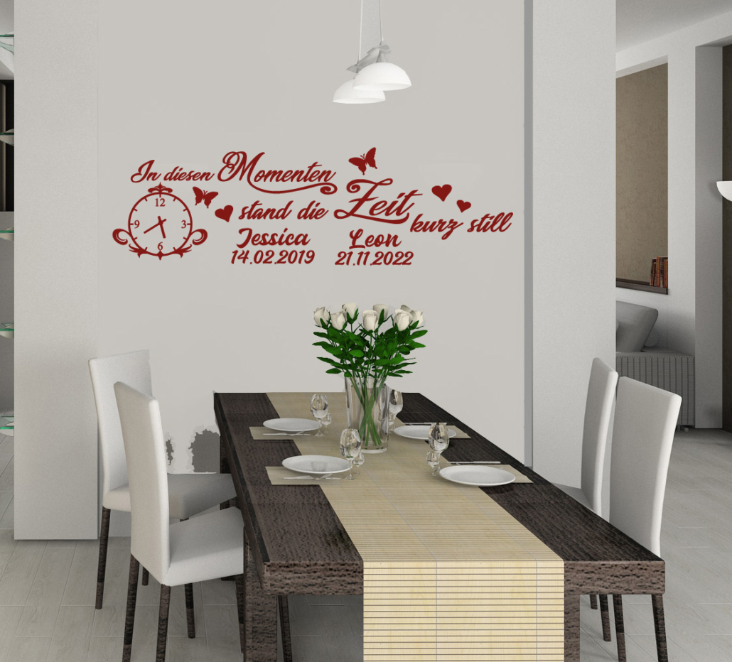 Wandtattoo Spruch Familie In diesen Momenten stand die Zeit kurz