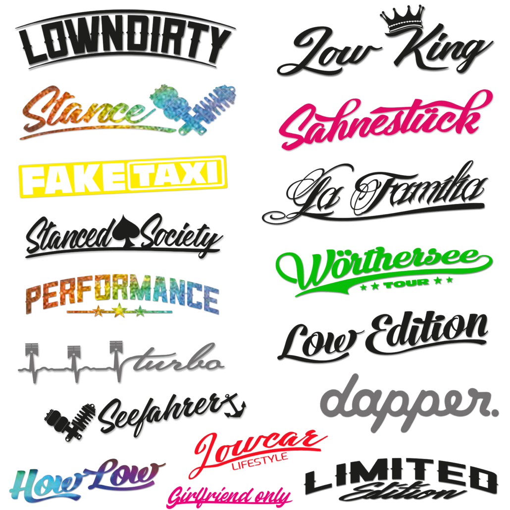 Aufkleber drucken lassen Autoaufkleber selbst gestalten Bild & Text